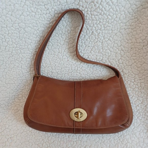 Coach | Bags | Vintage Coach Legacy Flap Brown Leather Shoulder Bag ...